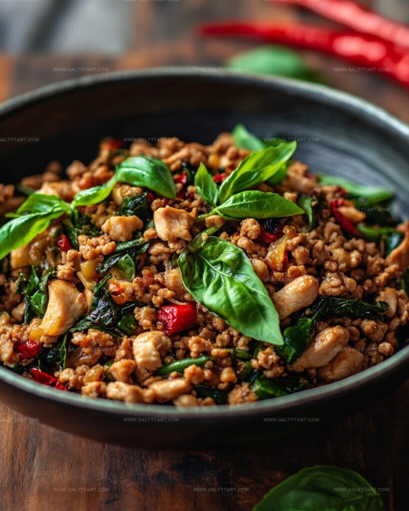 Quick & Zesty Ground Chicken & Holy Basil Stir Fry Recipe - Salty Tart