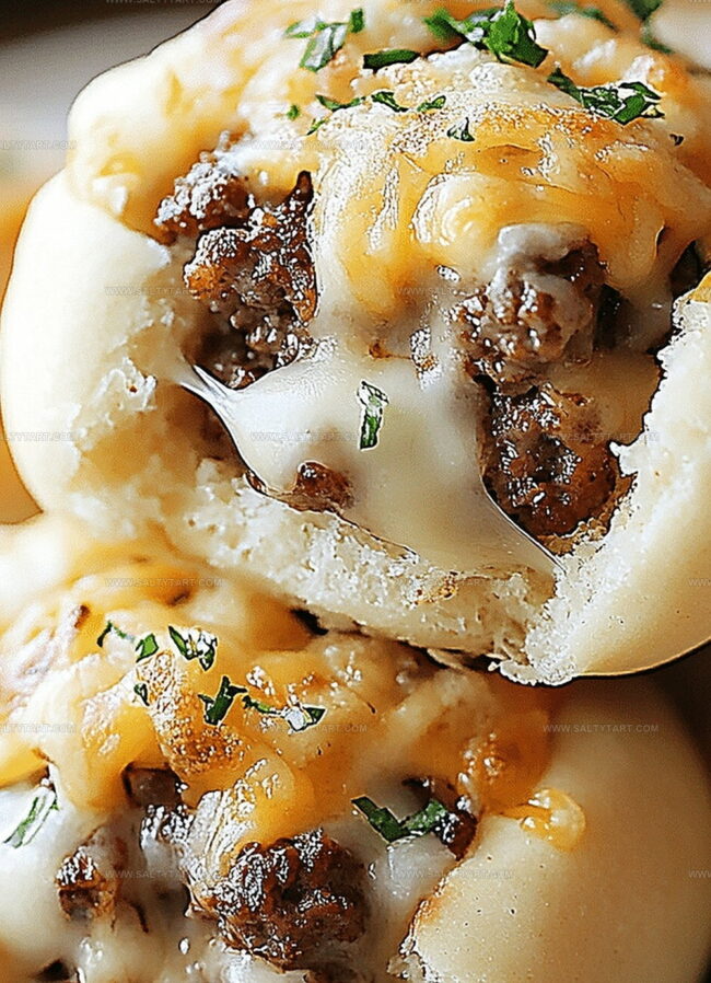 Heavenly Garlic Parmesan Cheeseburger Bombs Recipe for Dinner - Salty Tart