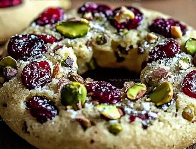 Make Festive Pistachio Cranberry Wreath Cookies Recipe Today Salty Tart